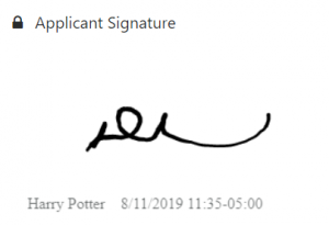 in order to save the signature, or