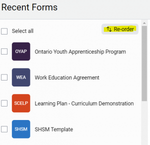 2. Use the Up or Down arrows to arrange the forms in the order you ...
